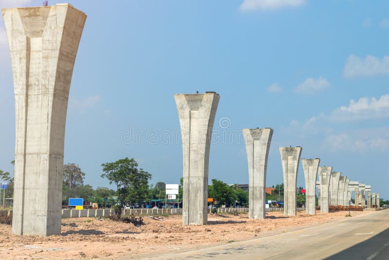 Construction Site of a Mass Transit Train Line in Progress with Stock ...