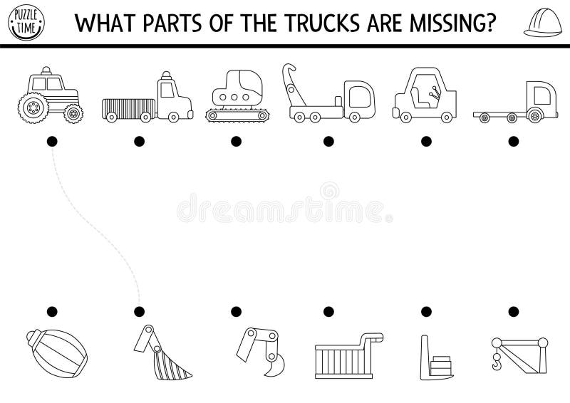 Construction Site Matching Activity with Special Technics, Missing ...