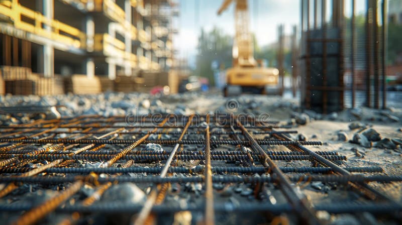 Construction Site with Materials. Long Angle View ,Construction Site ...