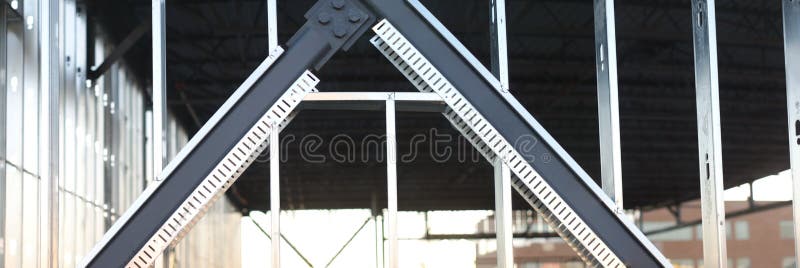 Construction Site Metal Beam Structure Stock Image - Image of detail ...