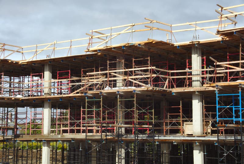 Construction Site Metal Beams Structure House Development Stock Image ...