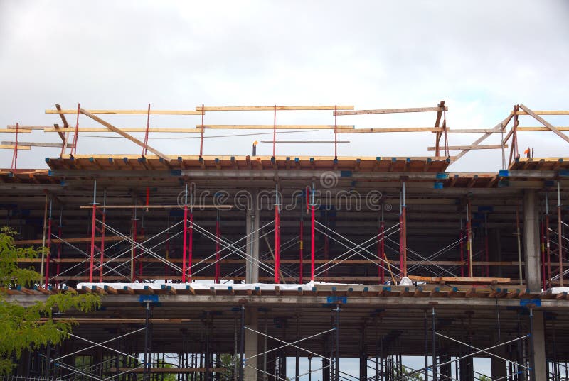 Construction Site Metal Beams Structure House Development Stock Image ...