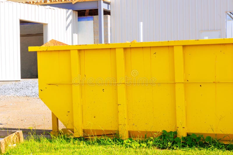 Construction Site with Metal a Container Dumpsters for Storing Waste ...