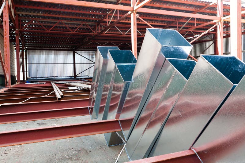 Construction Site with Metal Elements Stock Photo - Image of industry ...