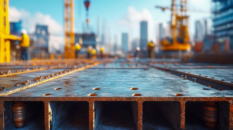 Construction Site. Metal Structures Forming the Surface of the Floor or ...