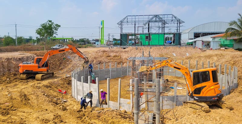 Construction site stock image. Image of blue, engineering - 292700161