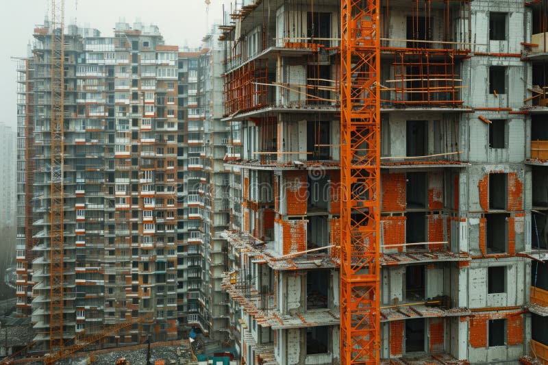 Construction Site of a Modern Multi-storey Building in the City Stock ...