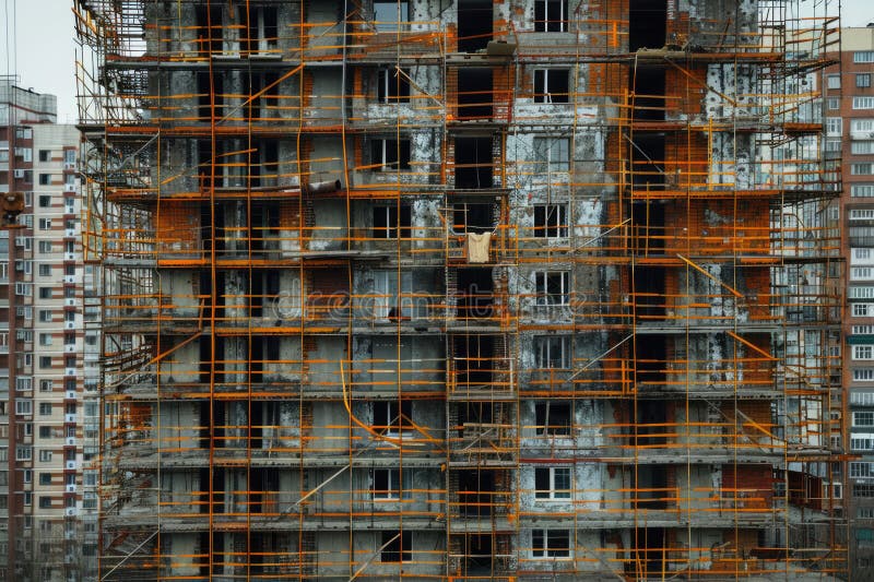 Construction Site of a Modern Multi-storey Building in the City Stock ...
