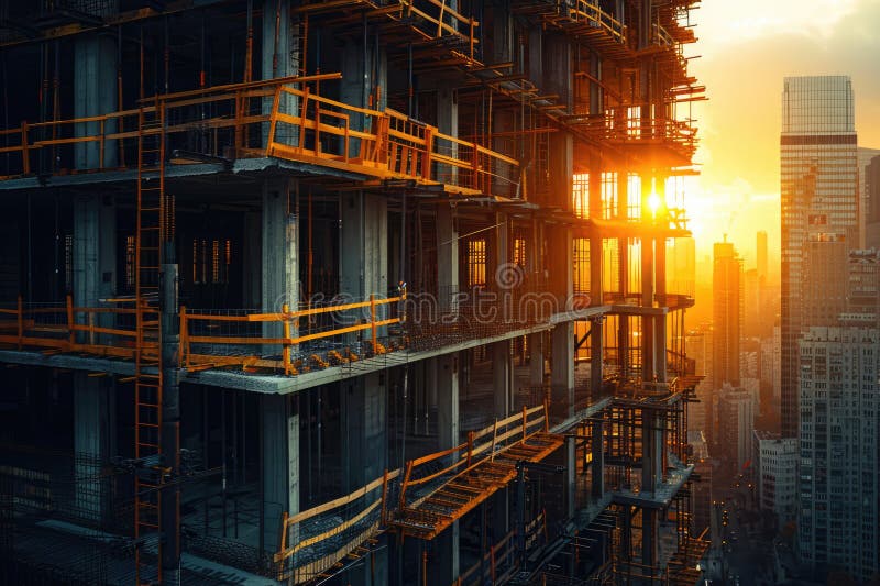 Construction Site of a Modern Multi-storey Building in the City Stock ...