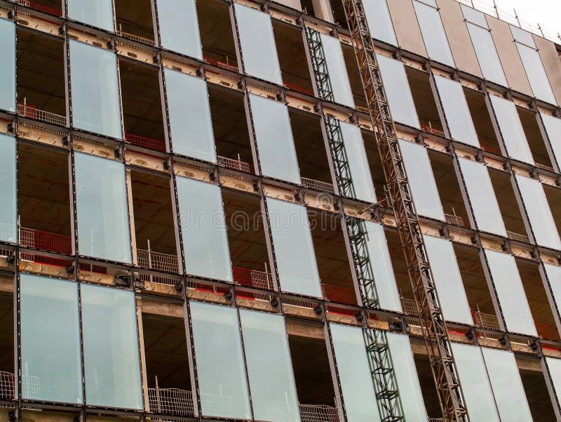 Construction Site of Modern Office and Residential Building. Concrete ...