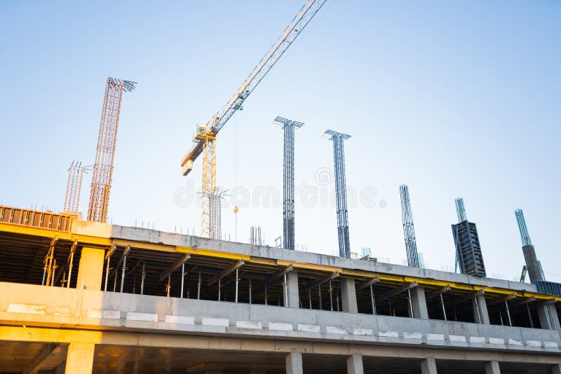 Construction Site with Monolithic Concrete Frame Scaffolding Stock ...