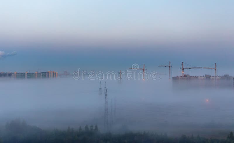 Construction Site in the Morning Stock Photo - Image of site ...