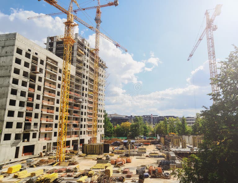 Construction Site, a Multi-storey Building Under Construction in Stock ...