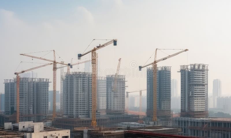 Construction Site of Multi-storey Houses Showing the Skeleton Structure ...