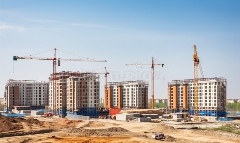 Construction Site of Multi-storey Houses Showing the Skeleton Structure ...