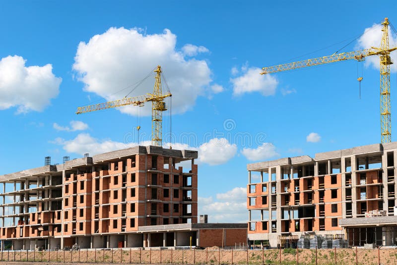 Construction Site with Multi-storey Residential Buildings Under ...