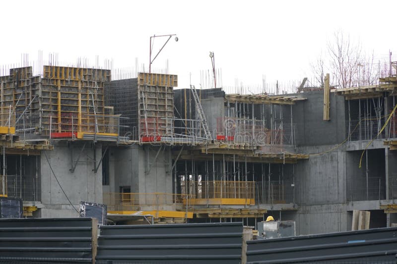 Construction Site of Multistorey Building - Panelling Stock Image ...