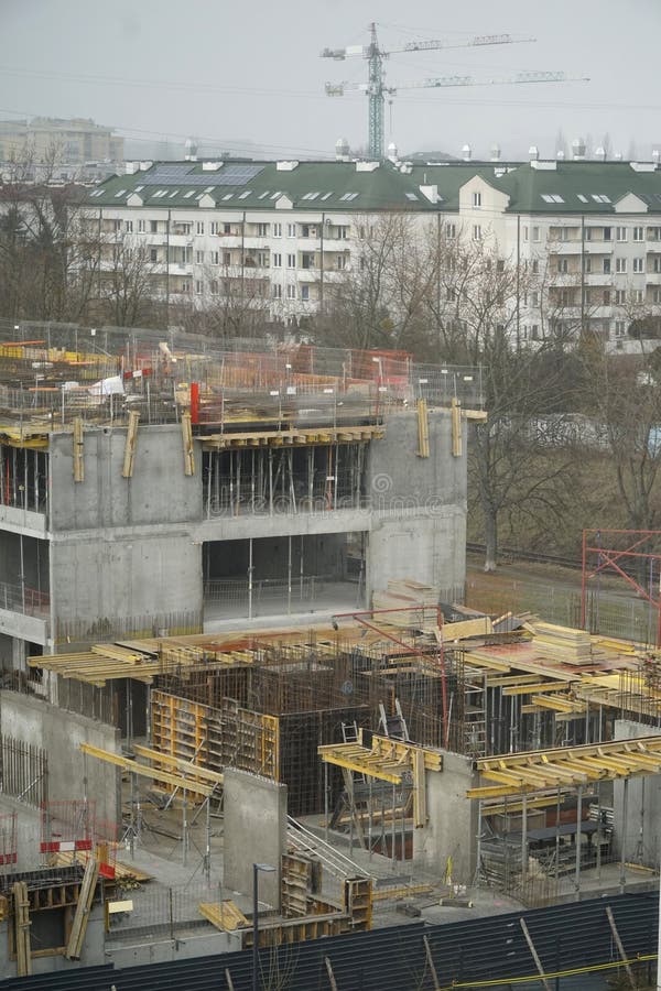Construction Site of Multistorey Building - Panelling Stock Photo ...