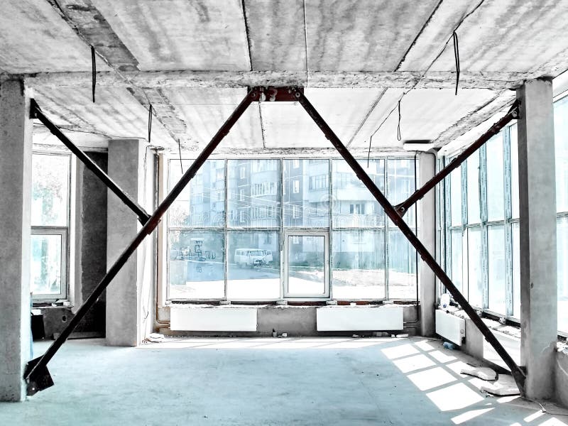 Internal Construction Structures Stock Image - Image of wall, gray ...