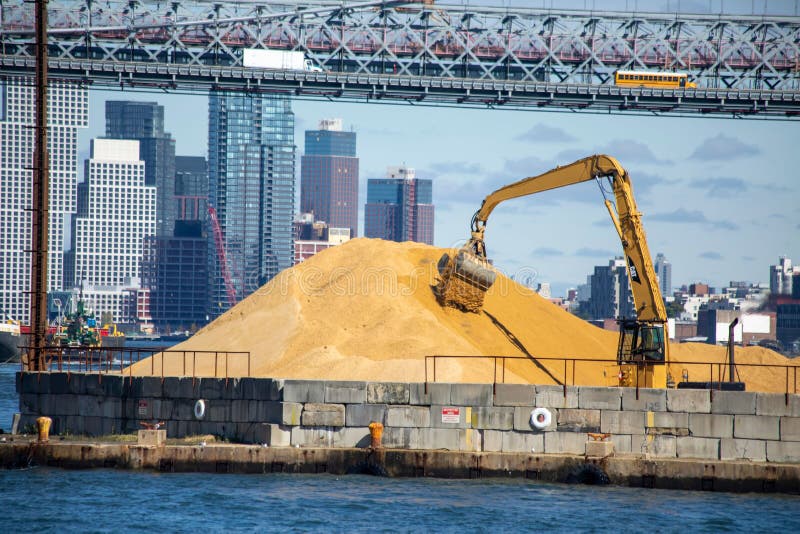 Construction Site Near the Bridge Editorial Stock Photo - Image of tool ...