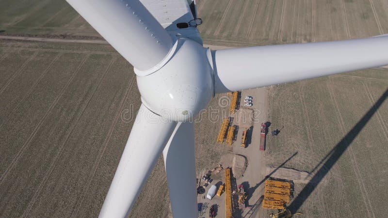 Construction Site Near Windmill Turbine, Wind Generator Installing ... Construction Site Near Windmill Turbine, Wind Generator Installing ...