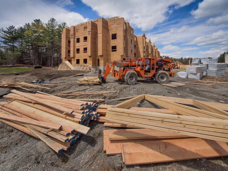 Construction Site for New Apartment Complex Stock Image - Image of ...