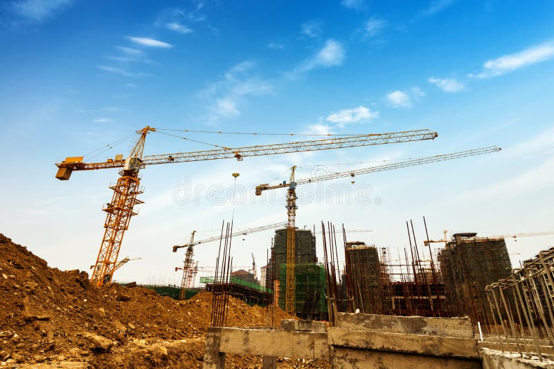 Construction Site for New Condominiums Stock Photo - Image of economy ...