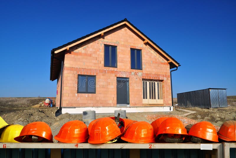 Construction Site Work House Stock Photo - Image of development, roof ...