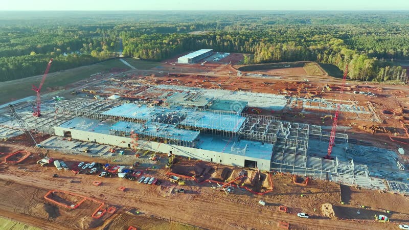 Construction Site of New Large Factory Complex Under Development ...