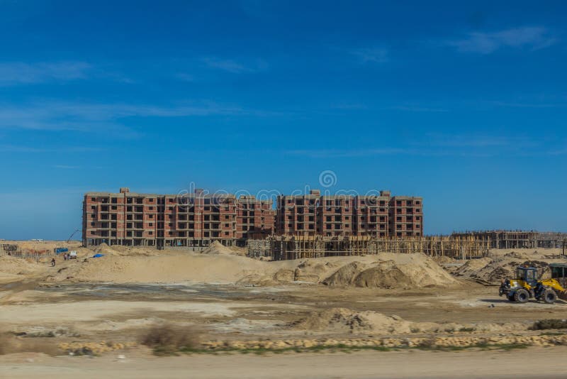 Construction Site of the New Mansoura City in the Nile Delta, Egy Stock ...