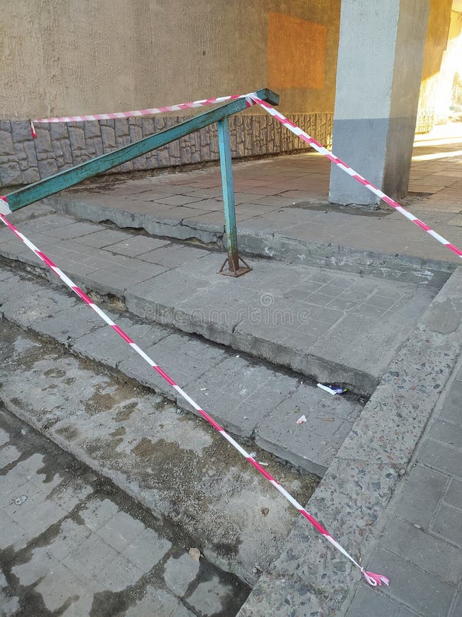Construction Site of New Residential Building with Red and White ...