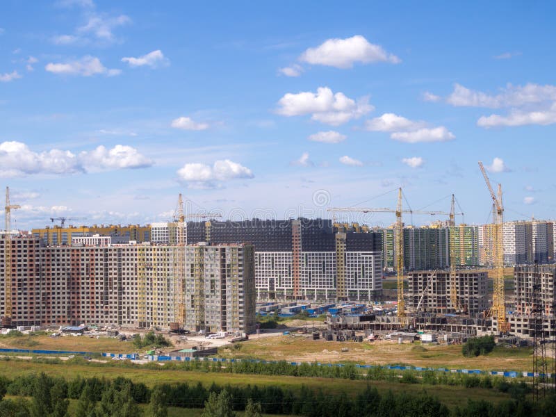 Construction Site in the New Town Stock Image - Image of tall, blue ...