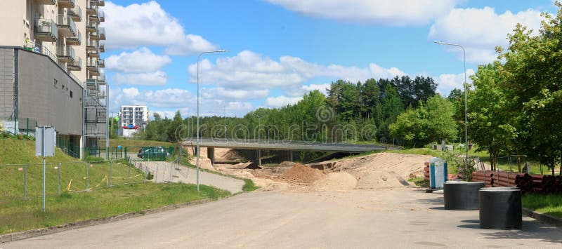 The Construction Site of New Urban Road Editorial Stock Photo - Image ...