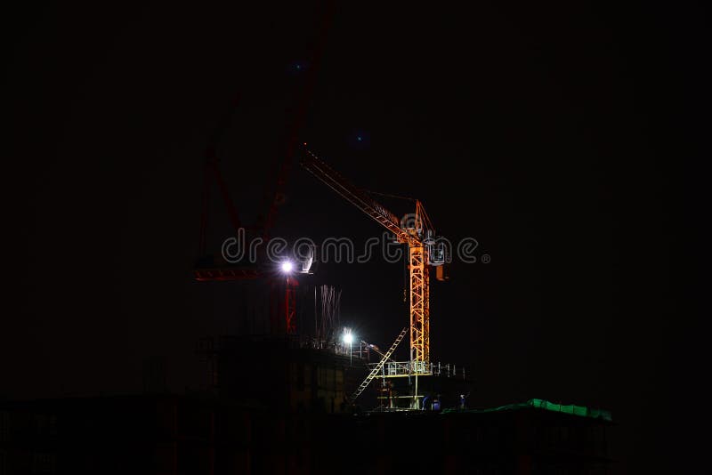 Construction site at night stock photo. Image of industry - 42913752