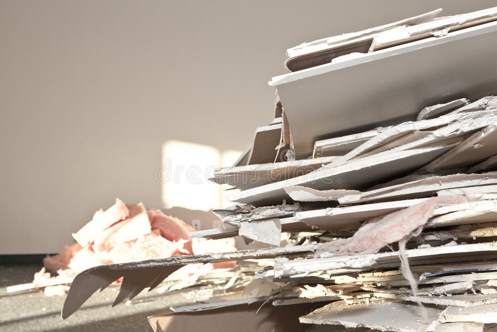 Construction Site Old Drywall Stock Image - Image of zone ...