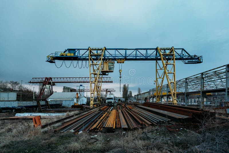 Construction Site in Old Industrial Area of Metalworking Factory Stock ...