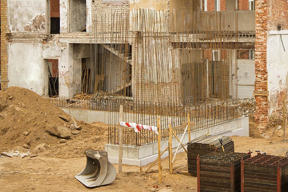 Construction site outdoor stock photo. Image of sand - 178145460