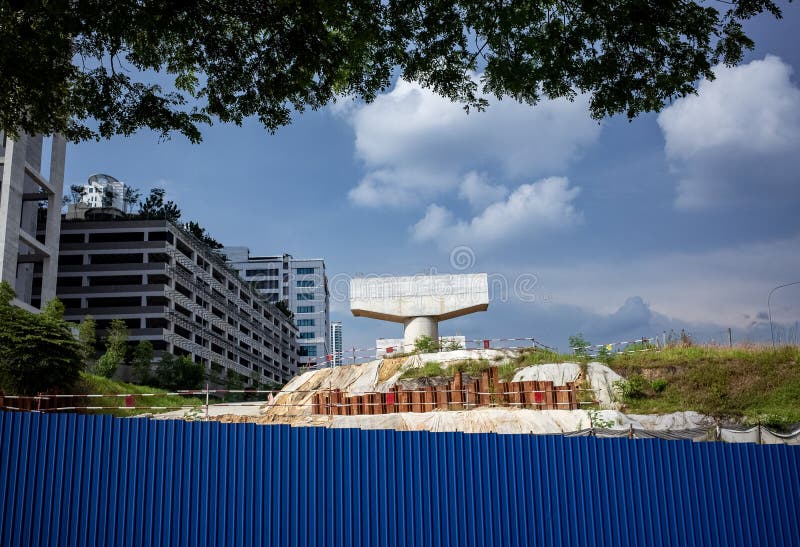 A Construction Site with a Partially Completed Elevated Highway Stock ...