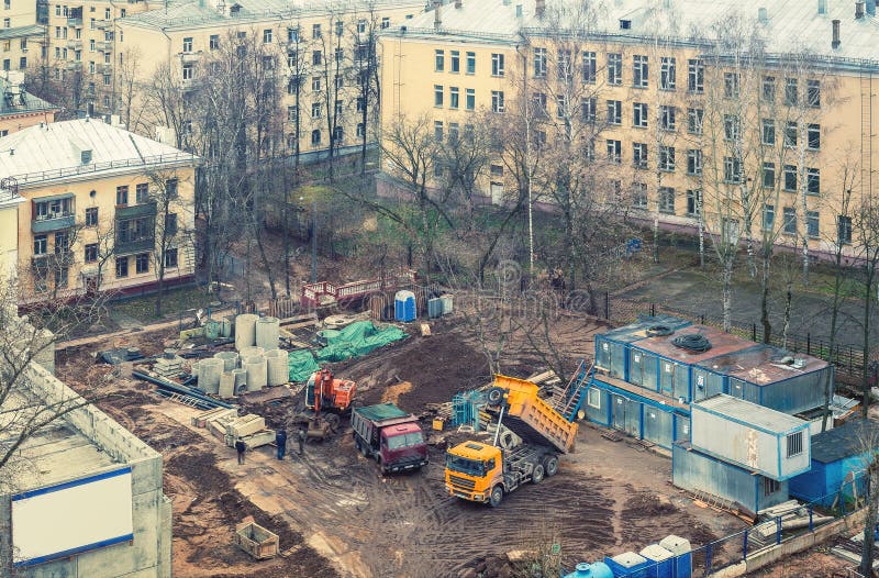 Construction site stock image. Image of town, materials - 87402015