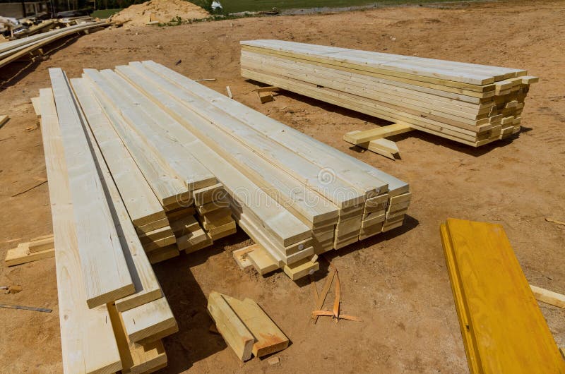 A Construction Site is Prepared for Use of Construction Wooden ...