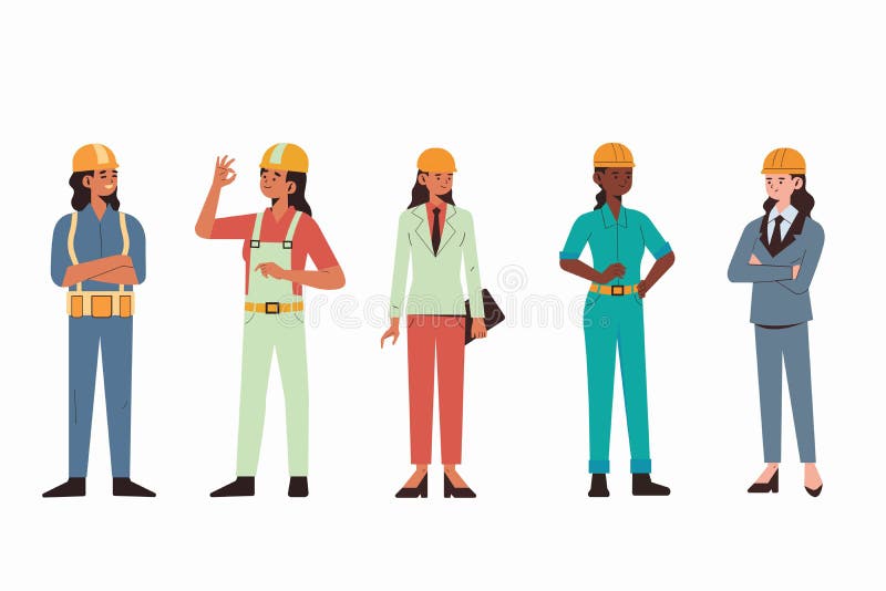 Construction Site, Profiles of Construction Site Workers Stock ...