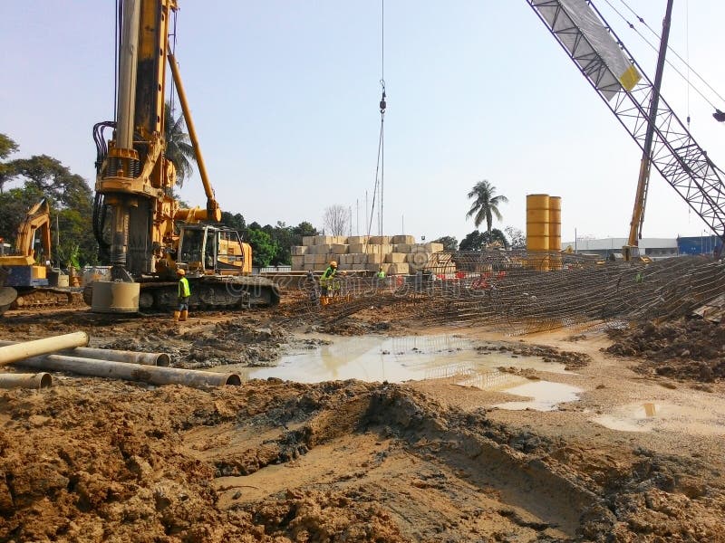 Construction Site on Progress at Site. the Construction of the Building ...