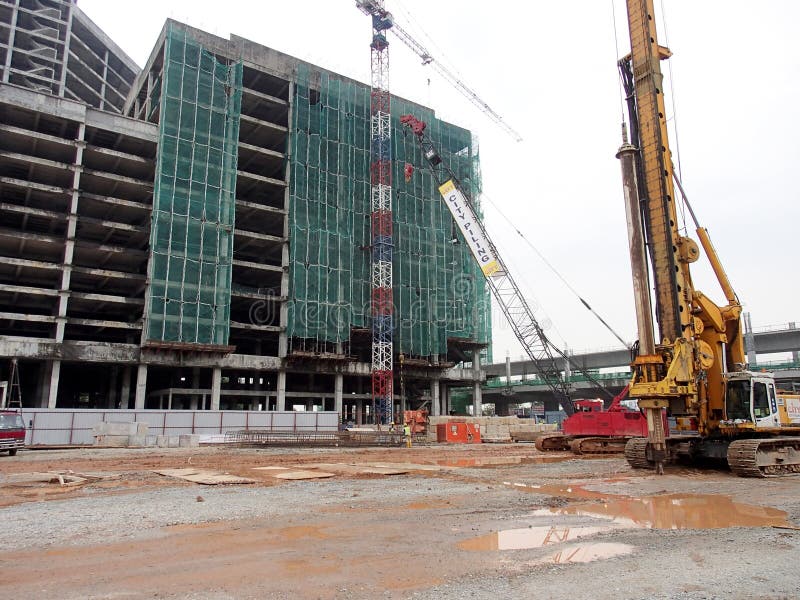 Construction Site on Progress at Site. the Construction of the Building ...
