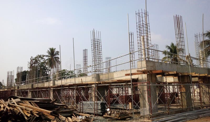 Construction Site in Progress during Daytime. Stock Image - Image of ...