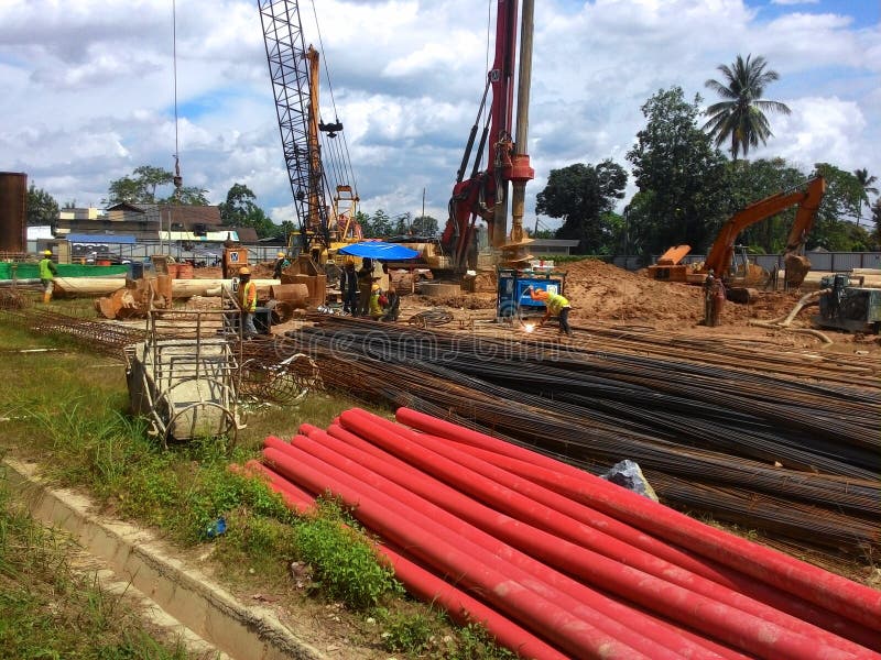 Construction Site on Progress at Site. the Construction of the Building ...