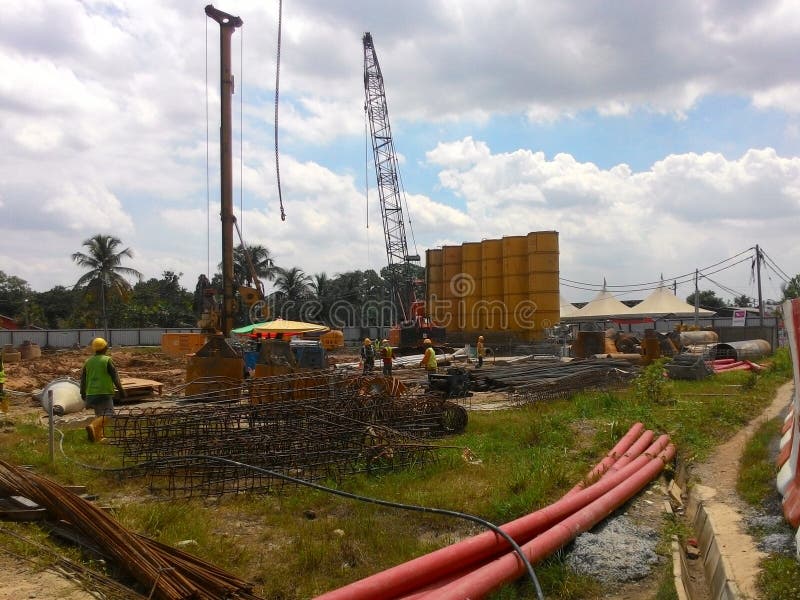 Construction Site on Progress at Site. the Construction of the Building ...