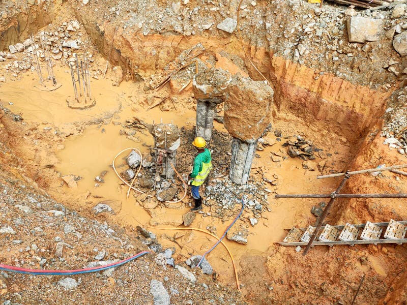 Construction Site on Progress at Site. the Construction of the Building ...