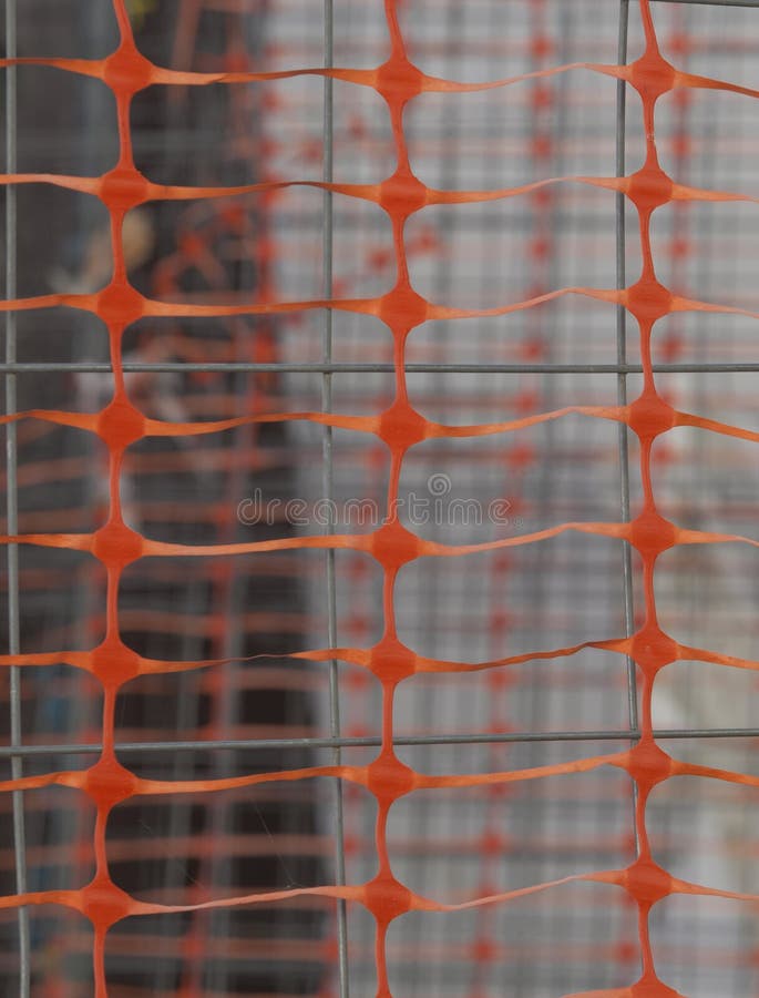 Construction Site Protected with Orange Barrier Net and Welded Wire ...