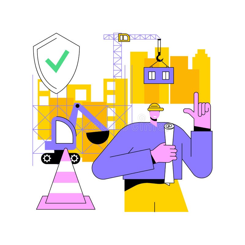 Construction Site Protection Abstract Concept Vector Illustration ...
