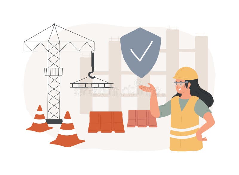 Construction Site Protection Isolated Concept Vector Illustration ...